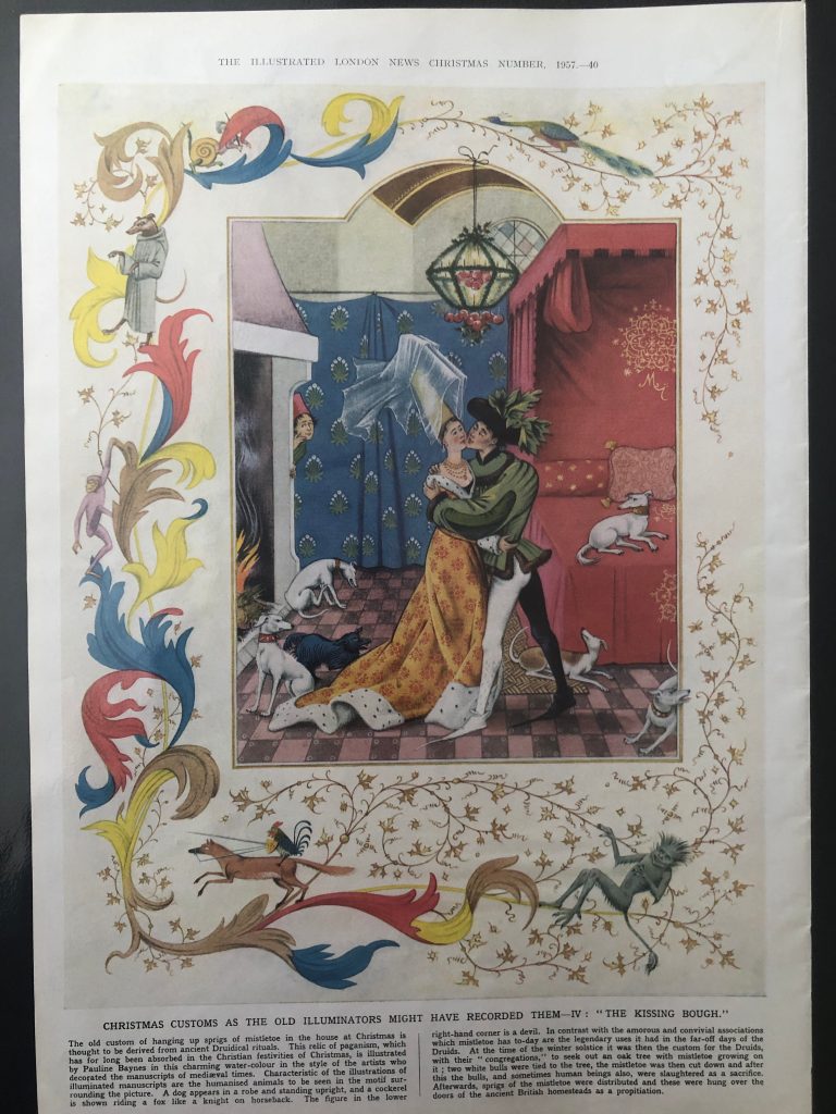 Christmas Customs Illustration Kissing Bough 1957 - Jay's Tolkien